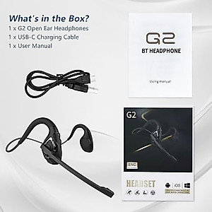 BANIGIPA Bluetooth Headset with Microphone, Wireless Headset w/Noise Canceling Boom Mic, Open Ear Headphones for Phone Laptop PC Computer, Light and Comfortable for Office Meeting Home Working-10 Hrs