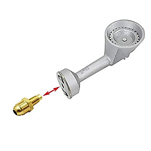 MENSI Gas Orifice Jets Connector Brass Hose Fitting 3/8" Flare x 1/8" MNPT Propane Nozzle for Freestanding Casting Cooking Stove Grill, Turkey Pot Cooker Set of 2