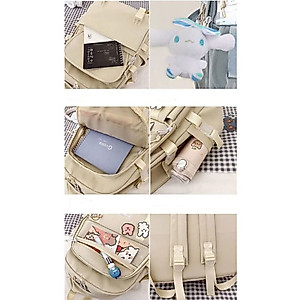 Edles Elves backpack school bag withe side pokect large suitable for boy girl ?hiking camping picnic (white, doll, card, badge)¡­