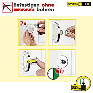 WENKO Express-Loc Shower Shelf, Shower Storage, Shower Caddy Basket, Shower Caddy Shelf, Shower Basket Organizer, Stainless Steel, 9.8 x 3.0 x 5.7 in,Shiny