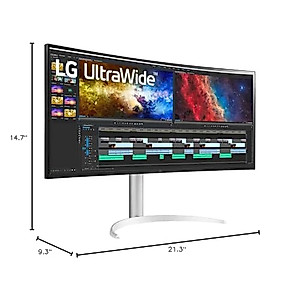 LG 37.5” 38BP85C-W 21:9 QHD+ UltraWide™ Curved Monitor with HDR10, USB Type-C™, and AMD FreeSync™, Black