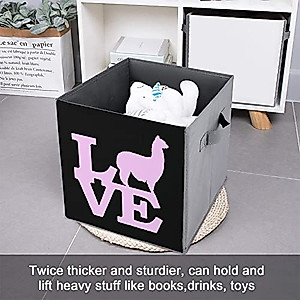 Love Alpaca Large Cubes Storage Bins Collapsible Canvas Storage Box Closet Organizers for Shelves