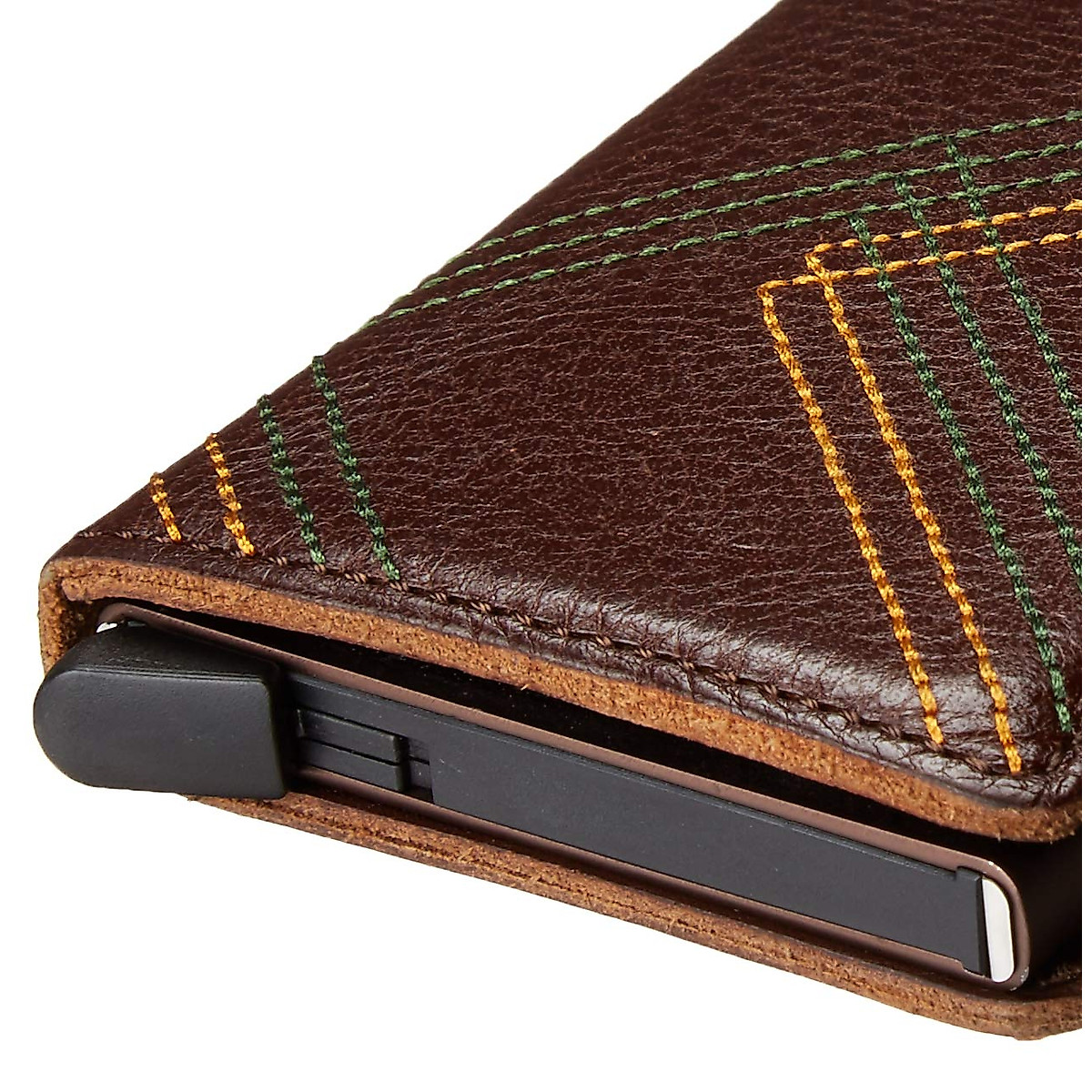 Secrid - Secrid Slim Wallet Stitch Embroidered Vegetable-Tanned (Linea Espresso)