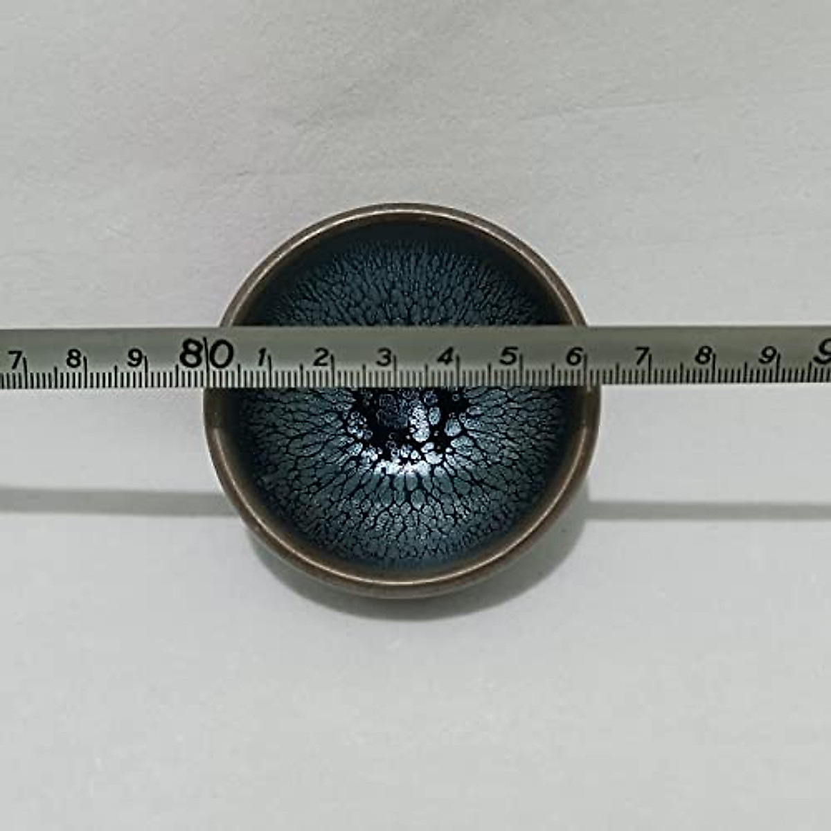 Tenmokus Tea Cup, 4PCS 50ml Chinese Small Cups, Oilspot Glaze Jian Zhan Fired in Kiln Centries' Craftsmenship Porcelain Tea Bowl Perfect for Tea Ceremony