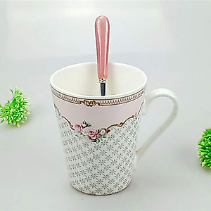 Goeielewe Set of 8 Dinner Spoons, Stainless Steel Iced Teaspoon with Ceramic Handle Soup Tablespoons Espresso Candy-Colored Coffee Spoons Mixing Spoon 5.7-Inch Long - Mixed Color