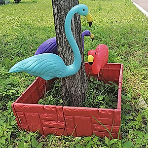 Garden Edging Set Plastic Fence, Imitation Stone Fence, Garden Edging Border Imitation Stone Brick, for DIY Decorative Patios Lawn Paths Landscape Walkways Flower Beds Border-10pcs