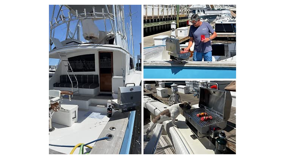 Portable Marine Grill with Mount | Versatile Propane BBQ for Boats ...