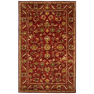SAFAVIEH Antiquity Collection 5' x 8' Red / Red AT52E Handmade Traditional Oriental Premium Wool Area Rug