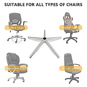 Desk Chair Base Replacement 28 Inch with Reinforced Metal Legs-Chair Bottom Part for Most Chairs, Universal Gas Cylinder and Caster Sockets,Grey