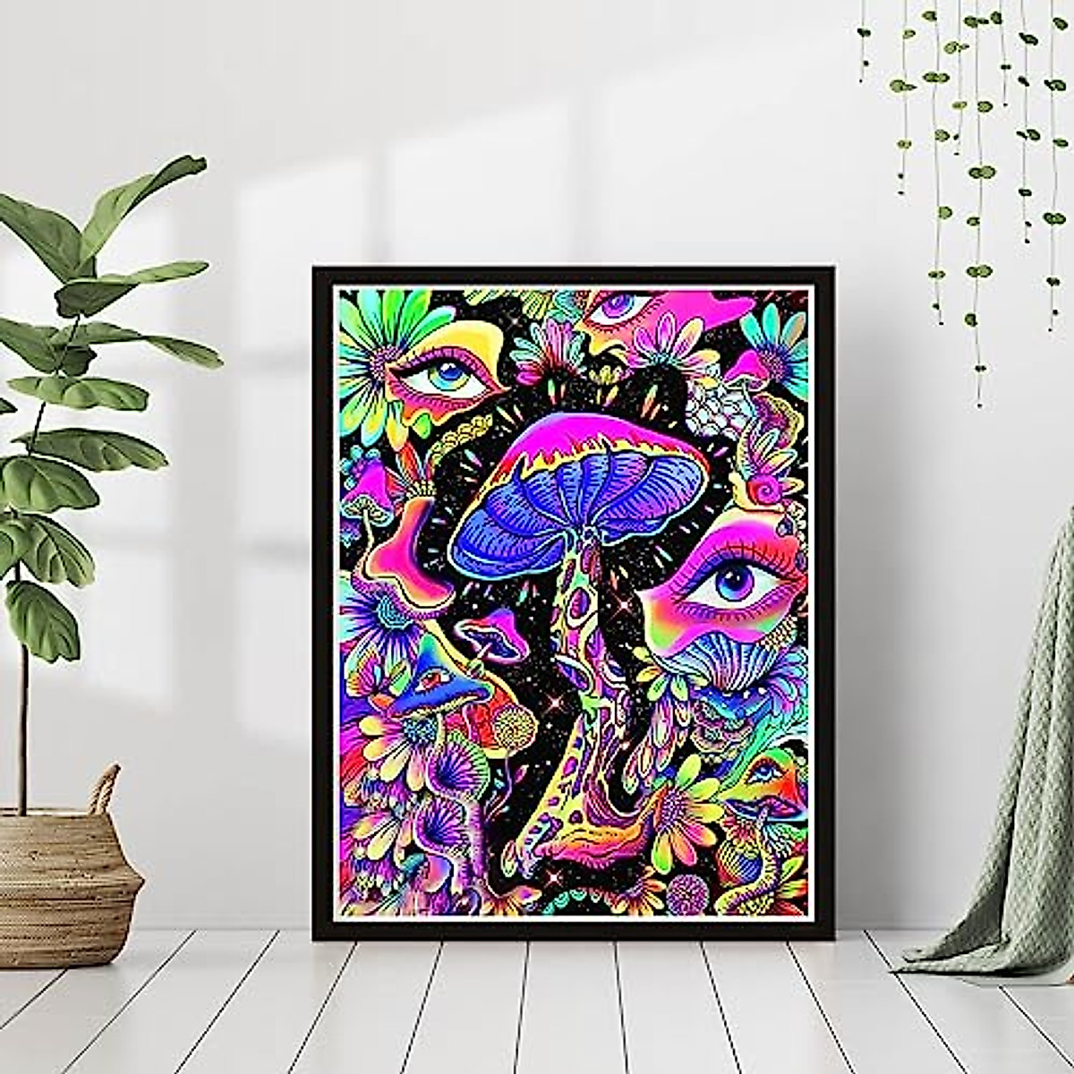 Suyaloo Mushroom Diamond Painting Kits for Adults,5D Full Drill Round Crystal Rhinestone Diamond Art Gem Painting,DIY Mandala Diamond Painting Animals for Home Wall Decor 11.7x15.8inch