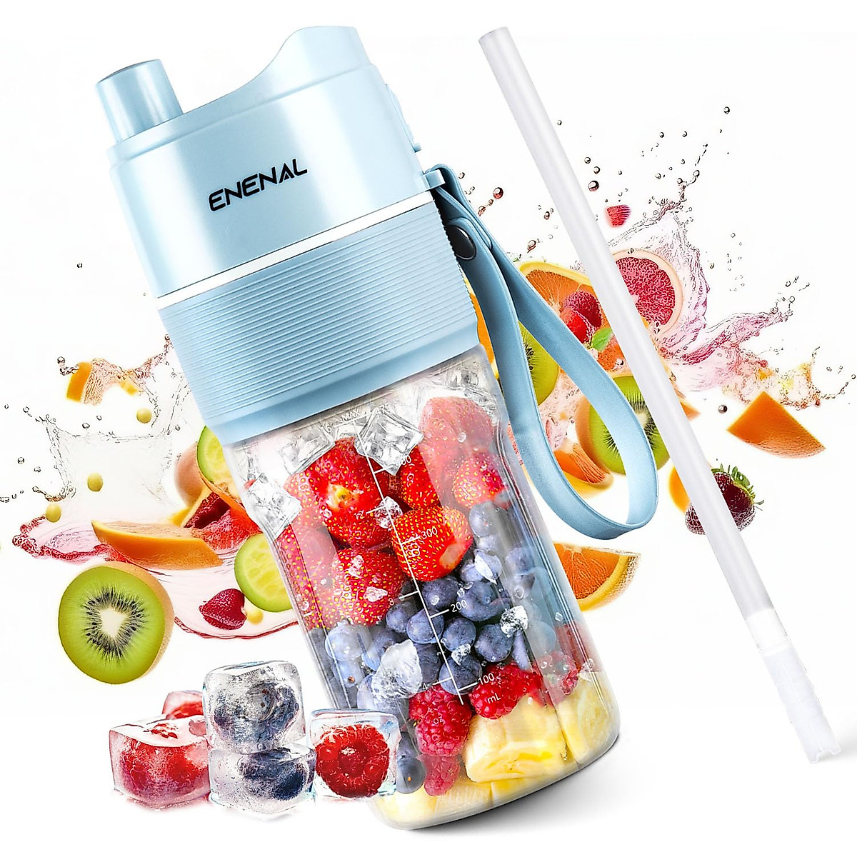 Personal Size Blender, Enenal Portable Blenders Smoothies and Shakes 5000mAh Battery, 16oz Mini Blender USB Rechargeable, Handheld Blender BPA-Free Fruit Smoothie Juicer Cup