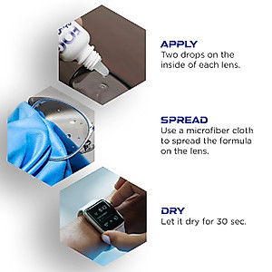 ULTRAVUE Fog Stopper Anti-Fog Drops Treatment - Effective On All Lenses (AR Coated Included) and Screens - Prevents Fogging on Eyeglasses, Goggles, PPE and More - Stay Fog Free for Days - Made in USA