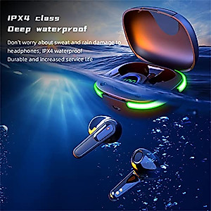 pstuiky Auto Pairing Wireless Earbuds Bluetooth 5.1 in Ear Light-Weight Headphones Built-in Microphone HiFi Immersive Premium Stereo Sound with Charging Case Sports Games Headset