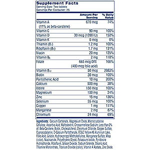 One A Day Proactive 65+, Mens & Womens Multivitamin, Supplement with Vitamin A, Vitamin C, Vitamin D, and Zinc for Immune Health Support*, Calcium, Folic Acid & more, Tablet 150 Count