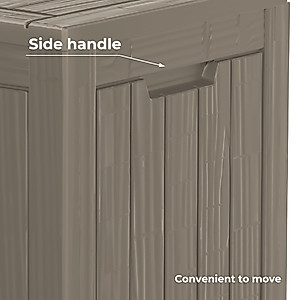 28 Gallon Resin Deck Box, Lockable Waterproof Ourdoor Storage Container for Pool Accessories, Patio Furniture, Cushions, Toys and Garden Tools - Black (Grey)