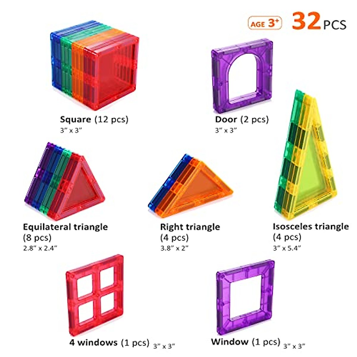 PLUMIA Magnetic Tiles STEM Educational Toys Magnets for Kids 3D Magnetic Blocks for Toddlers Creativity Gifts Toys for 3 4 5 6 Year Old Boys and Girls