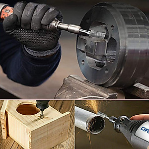 Eyech 10pc Tungsten Carbide Burr Set 1/4" Shank Double Cut Rotary Cutting Burr Set Die Grinder Bits for Steel Metal Wood Woodworking Carving, Polishing, and Engraving