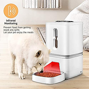 Automatic Cat Feeder, Automatic Pet Feeder Dry Food 7L, Portion Control 1-4 Meals per Day & 10s Voice Recorder for Small and Medium Pets