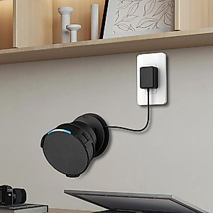 sikiwind Smart Speaker Holder, Wall-Mounted Speaker Holder Bracket Space Saving Speaker Box Storage Rack Prevent Falling Home Decoration Built-in Cable Management for Amazon Echo Pop
