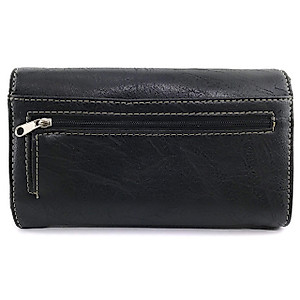 Zelris Native Indian Chieftain Headdress Feather Turquoise Stone Cactus Wallet (Black)