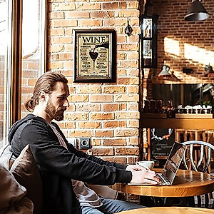 Wine From Around the World- Vintage Bar Wall Decor Sign, Typographic Wall Art Wine Glass & Bottle Photo Print. Perfect For Kitchen Decor, Dining Room Decor. Great Gift for Wine Lovers! Unframed-11x14"