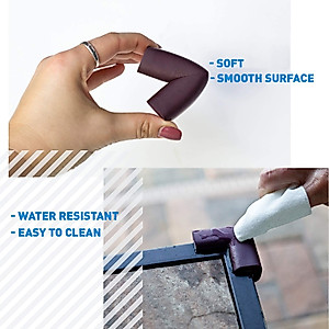 Furniture Edge and Corner Guards | 16.2ft +20.4ft Protective Foam Cushion |36ft Bumper 12 Adhesive Childsafe Corners | Baby Child Proofing Set NonToxic and Safe for Table, Fireplace, Countertop Brown