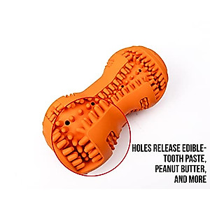 Fillable Dog Toy/Teeth Cleaning/Use with Peanut Butter or Toothpaste- Aggressive Chewers-Fillable Dog Chew Toy Dental Teeth Cleaning