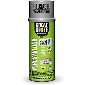 Great Stuff Pestblock Smart Dispenser - 3 Pack (3 x 12oz), Cans Off-White Spray Foam sealant for House/Home