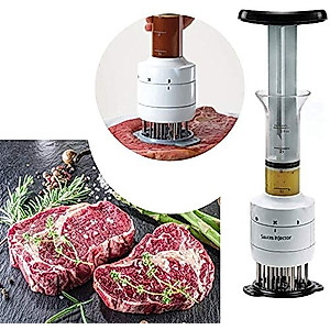 Sauce Enhancer Injector, Sauces Injector Meat Marinade Injector Tenderizer 30 Stainless Steel Meat Tenderizer Needle, 3-oz Large Capacity Meat Flavor Injector