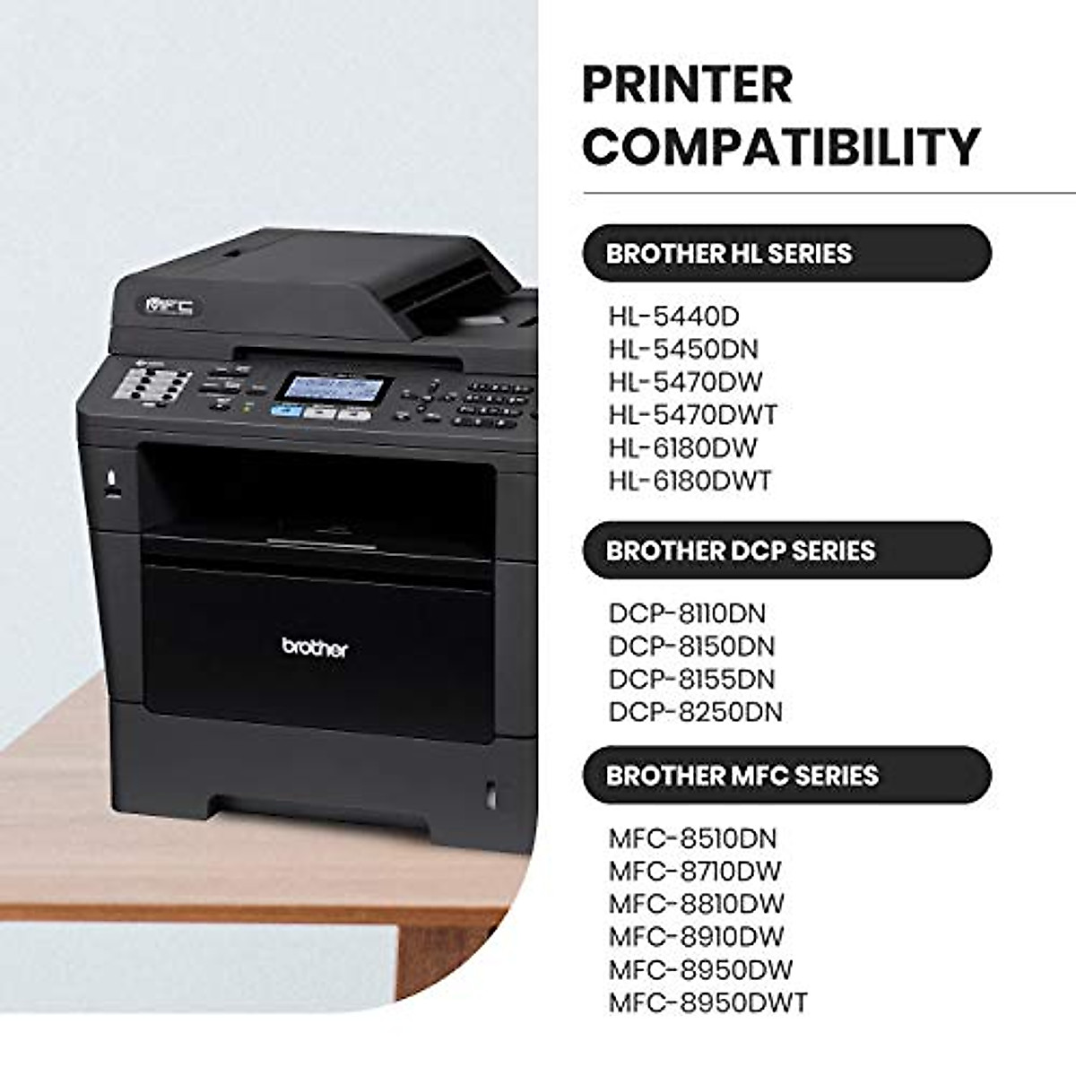 YoYoInk Compatible Printer Toner Cartridge Replacement for Brother TN750 2 Pack (2 Black)