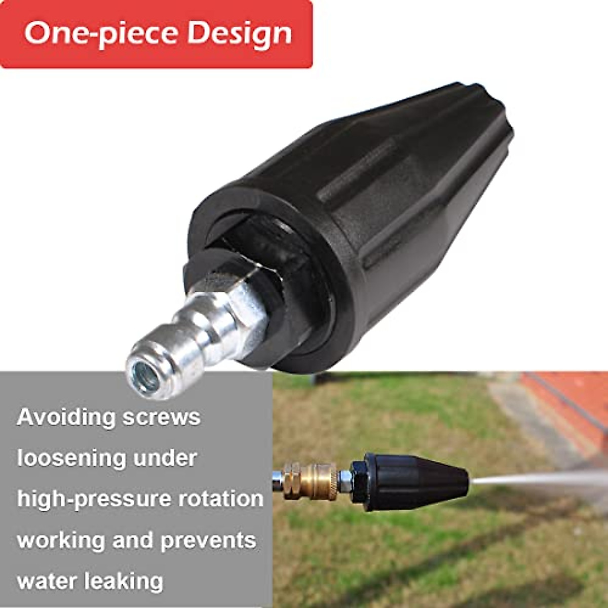 YAMATIC Pressure Washer Tips Turbo Nozzle, 360° Rotating Spray Turbo 3000 PSI Max 3500 PSI with 1/4 inch Quick Connector for Cleaning Brick, Concrete, and Vinyl Surfaces(4.0 GPM)