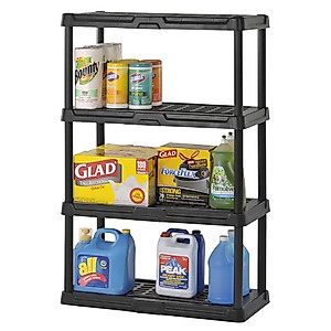 Sandusky Lee PS361856-4B Plastic Shelving, 36" Width x 56" Height x 18" Depth, Black