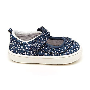 Stride Rite Baby Girls Felicia Mary Jane Flat, Chambray Floral, 3 Infant