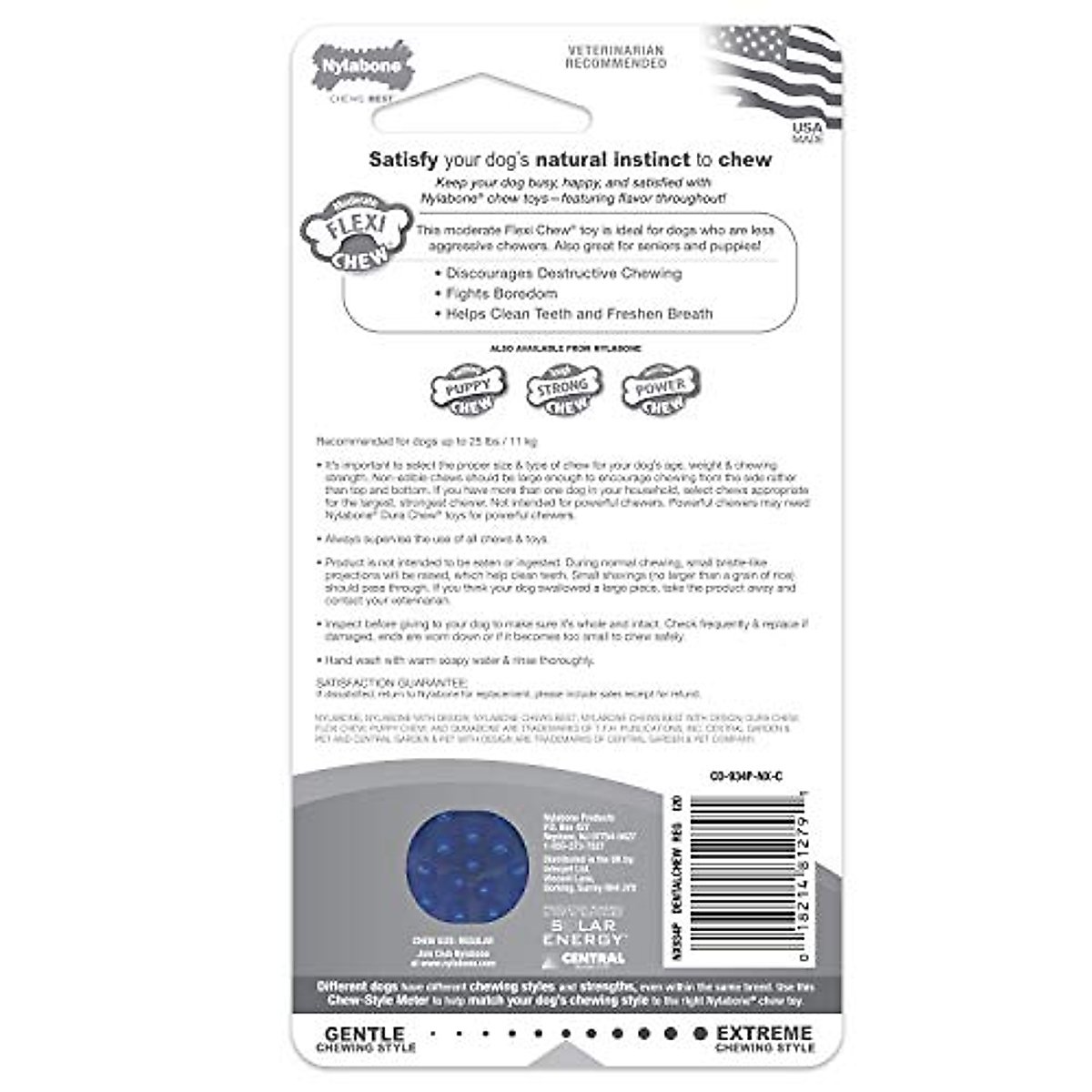 Nylabone Moderate Chew FlexiChew Dental Chew Toy Chicken Small/Regular (1 Count)