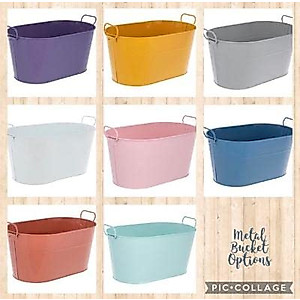 Personalized Easter Bunny Basket With Name - Custom Bucket with Handles - Large Pail for Egg Hunting