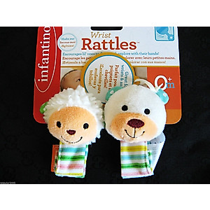 Infantino Wrist Rattles - Lamb and Bear