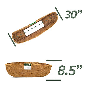 Bosmere F919 30 Inch Pre Formed Replacement Coco Liner with Soil Moist for Window Basket, Brown