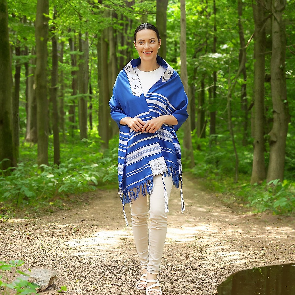 HalleluYAH King Solomon Tallit Prayer Shawl 72"x 22" with Bag | Designed in Israel