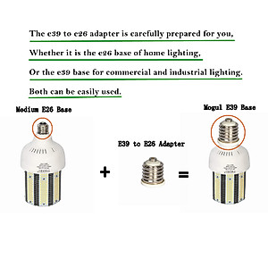 TSEXES 120W LED Corn Cob Bulb,E26/E39 Mogul Base Lamp, 6000K Daylight 18000LM Replacement 400-600 Watt Metal Halide HID HPS CFL, for Garage Warehouse Parking lot High Bay Work Shop Lamp