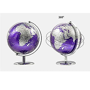 World Globe World Globe Latitude Longitude World Desk Globe With Chrome Metal Base Stand And High Clear Map Earth Globe For Home Office Globes decor (25cm Blue) (25cm Silver With L