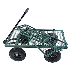 HJRTFLXC Garden Dump Cart - Large Capacity, Removable, Sturdy, Green, Outdoor Use