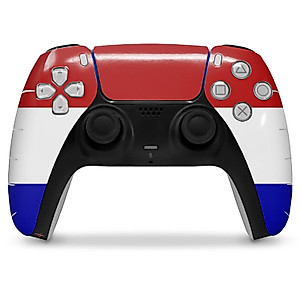 WraptorSkinz Skin Wrap compatible with Sony PS5 DualSense Controller Red White and Blue (CONTROLLER NOT INCLUDED)
