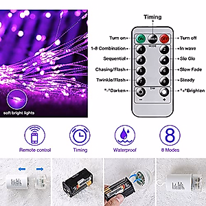 Fairy Lights Battery Operated Wire Lights,225 LED DIY 8 Modes Dimmable Lights with Remote Control, Waterproof Decorative Hanging Starburst Lights for Christmas, Home, Patio, Indoor Outdoor Decoration