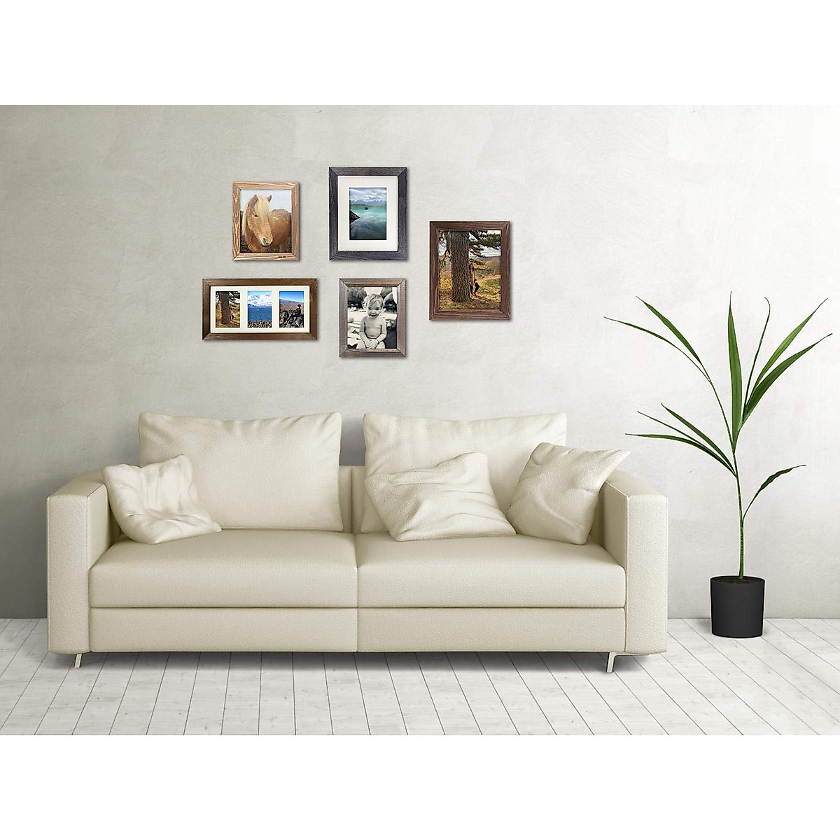 Rustic Wooden Poster Picture Frame 16x20 - Natural Solid Eco Distressed Wood for Wall Mounting Photo Frame - Charcoal