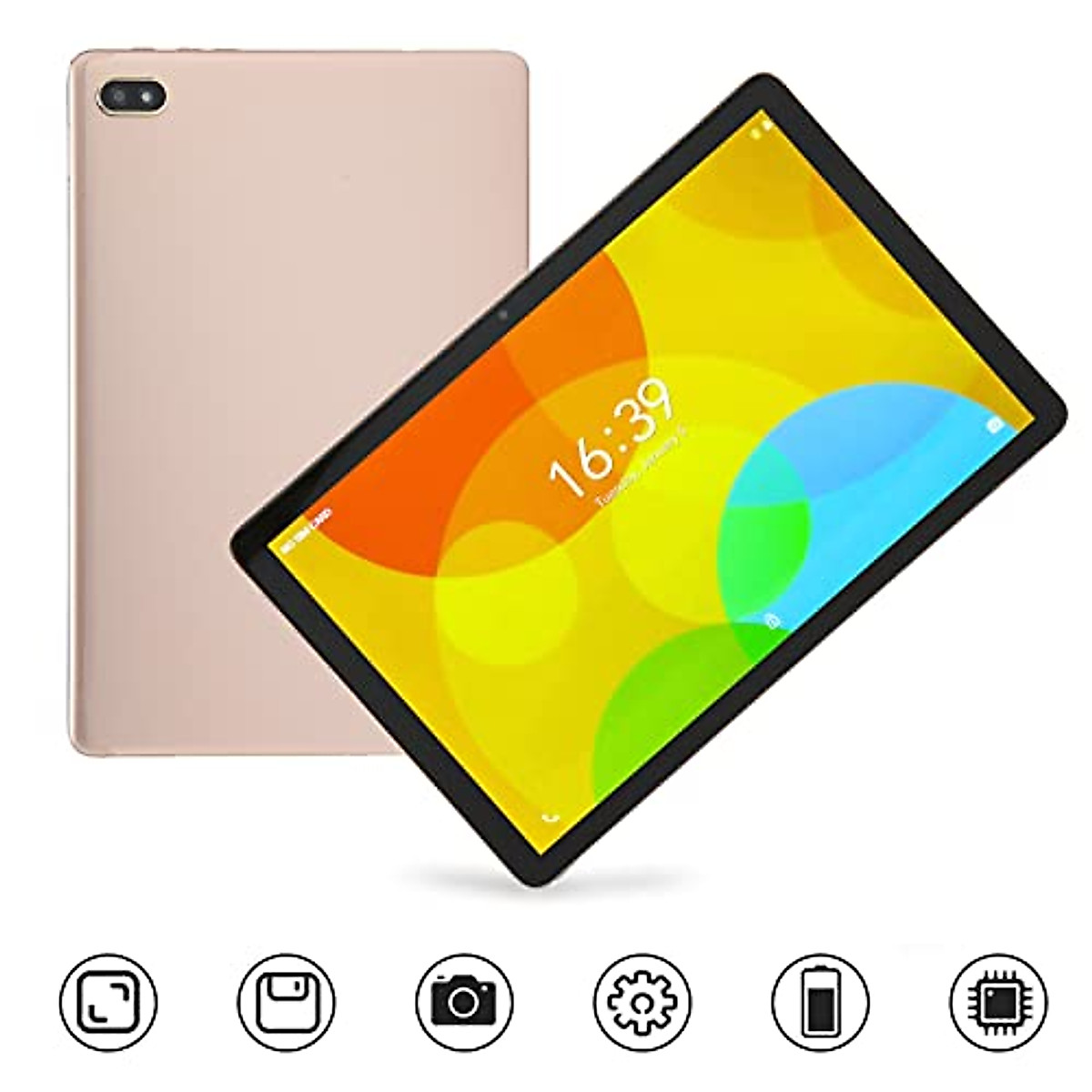 VINGVO 10.1 Inch Tablet, 4G LTE Tablet 2.4G 5G WiFi AU Plug 100-240V 8GB 128GB 5MP Front 13MP Rear 1920x1200 Resolution for Learning for Android 11.0 (Gold)