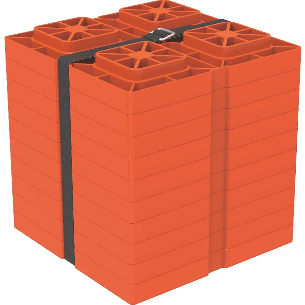 SEAFLO Heavy Duty RV Leveling Blocks Compatible with Single Wheels, Double Wheels, Hydraulic Jacks, Tongue Jacks and More Orange 10 Pack