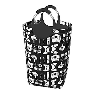 Laundry Hampers Game Weapon Funny Gamer Laundry Basket Collapsible Laundry Washing Bin Clothes Bag Household Home Storage Large Toy Organizer For College Dorm Closet with Handles 27 inches