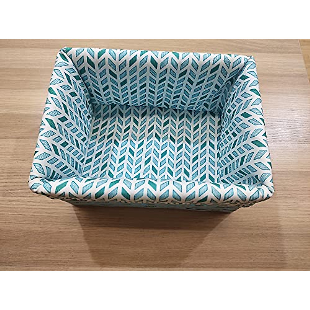 Fabric Storage Bins, Sturdy Cloth Storage Shelf Baskets, Decorative Canvas Bin Toy Storage Basket for Organizing Shelf Nursery Home Closet Office Small Blue