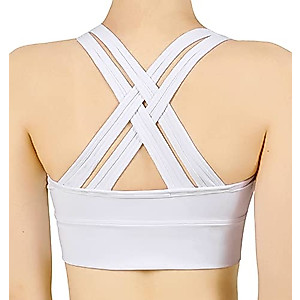 Yvette High Impact Sports Bra - Zip Front Full Coverage Sports Bras for Plus Size Women White