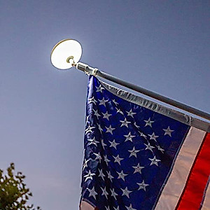 Deneve - Dot Solar Flag Pole Light - for 6ft Wall Mounted Spinning Pole - Flag Pole Light Solar Powered to Show Respect & Patriotism - RV Flag Pole LED Light…